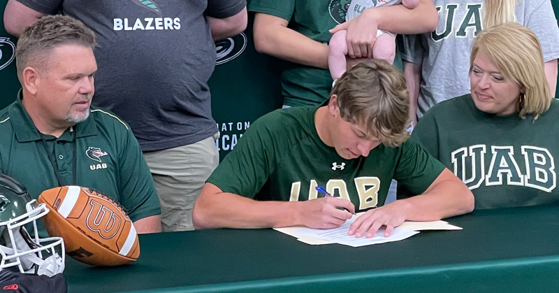 Flomaton’s Zeb Vickery Inks With UAB Football : NorthEscambia.com