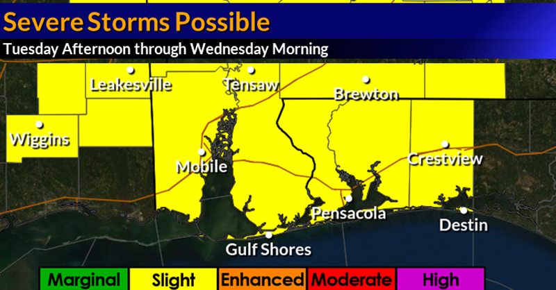First Severe Storms Of 2023 Possible On Tuesday : NorthEscambia.com