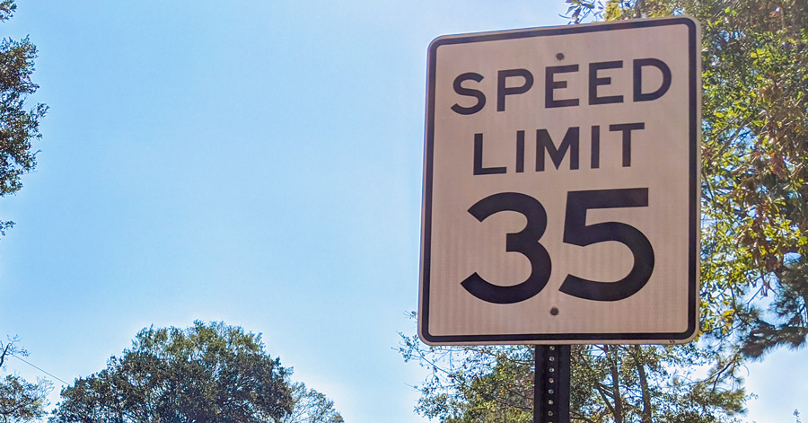 Speed Limit 35 Road Sign