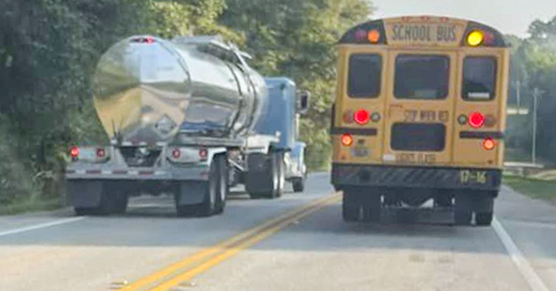 Frightening Photo Shows Chemical Tanker Truck Passing School Bus ...