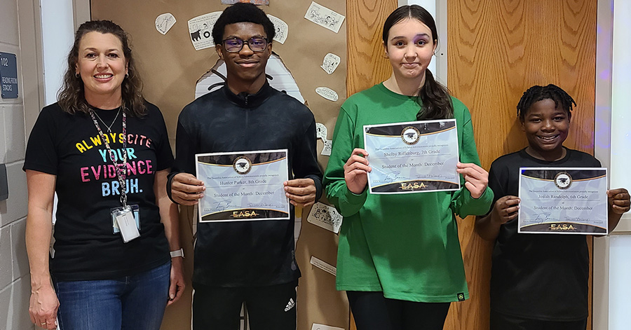 Ernest Ward Middle School Names Students Of The Month : NorthEscambia.com