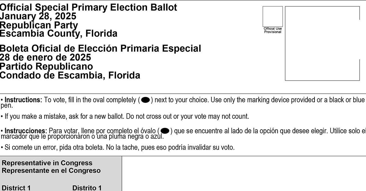 Republicans Receiving Sample Ballots In The Mail For 2025 Special ...