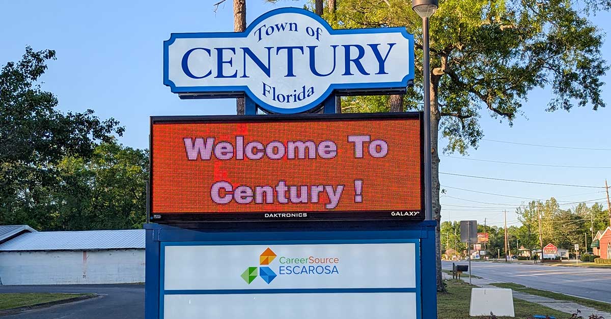 Century’s New $35,000 Sign Has Been Installed : NorthEscambia.com