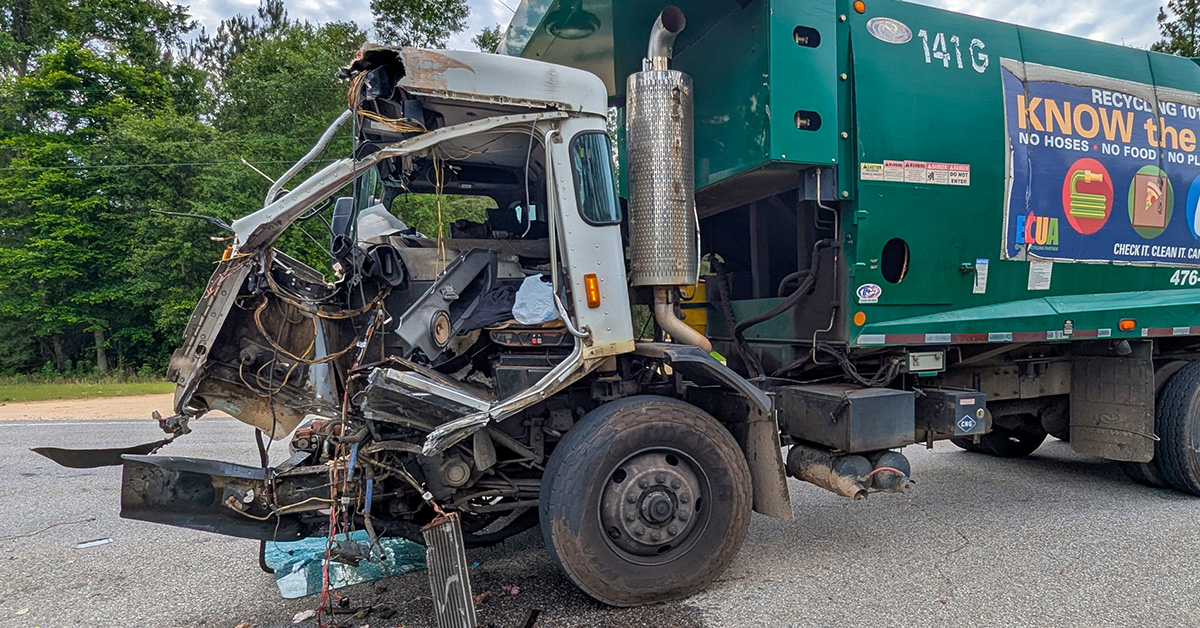 One Injured When Log Truck And ECUA Trash Truck Collide on Highway 97 ...