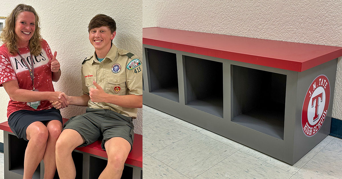 Tate High School Student Builds Benches For ESE Department As Eagle ...