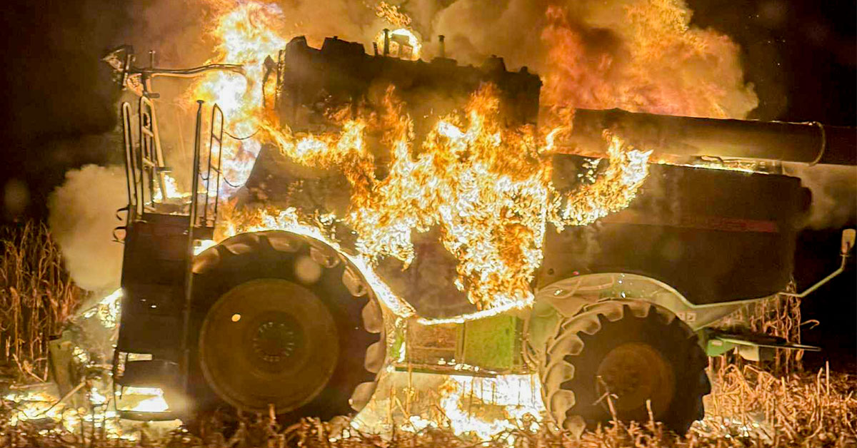 Fire Destroys Corn Combine In Walnut Hill : NorthEscambia.com