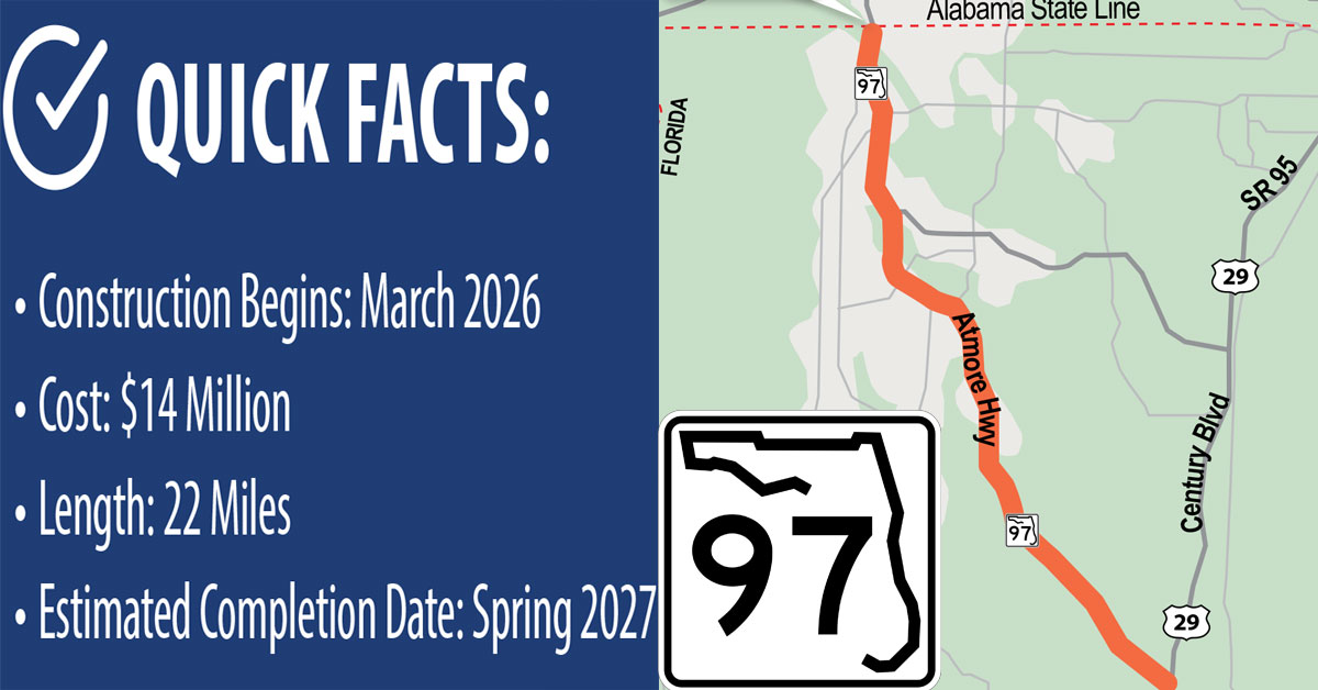 FDOT Officially Announces Highway 97 Resurfacing Project To Begin ...