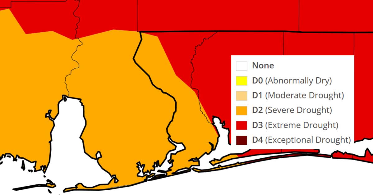 Portion Of The Area Now In An Extreme Drought : NorthEscambia.com